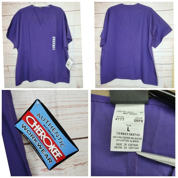 Cherokee | Tops | Authentic Scrub Cherokee Workwear Grape Scrub Top ...